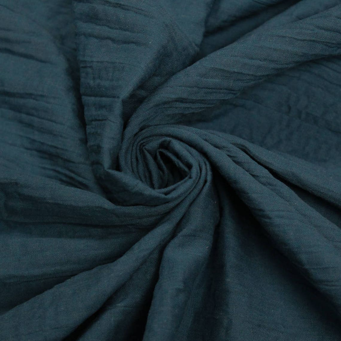 Teal 52'' Pleated Poly Cotton Voile Fabric by the Yard - Etsy