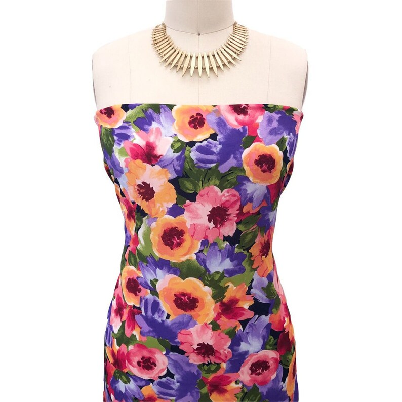 Navy Marigold Floral Pattern Printed Wool Dobby Hi Multi - Etsy