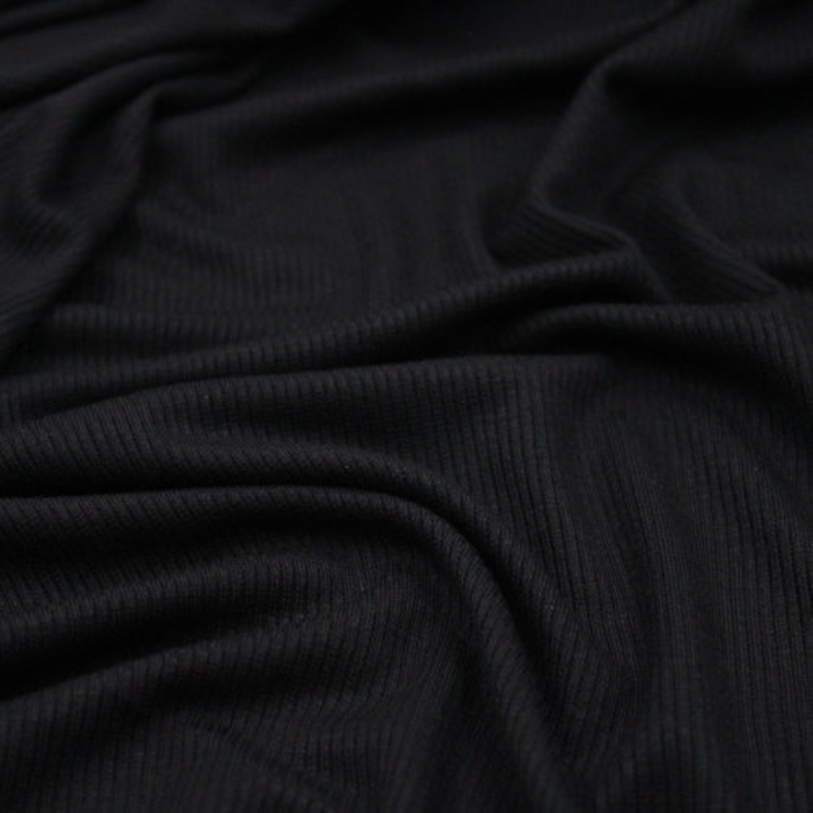 Black 2x1 Rib Knit Stretch Fabric by the Yard Style 752 - Etsy