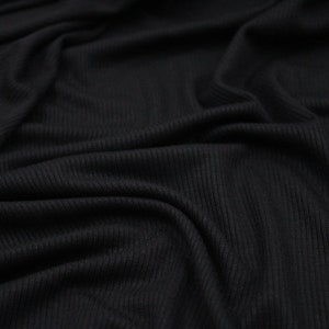 Black 2x1 Rib Knit Stretch Fabric by the Yard - Style 752 - Etsy