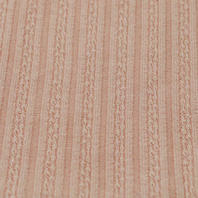 Peach Light Rayon Spandex Pointelle Rib Knit Fabric by the - Etsy