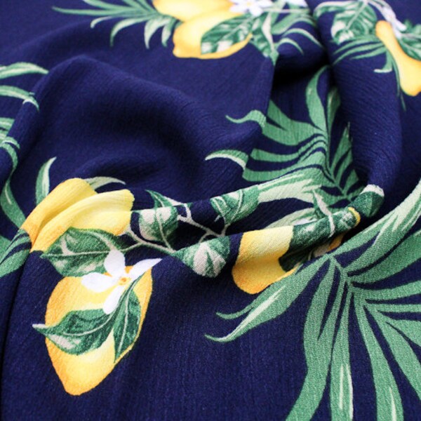 Lemon Print Fabric - Etsy