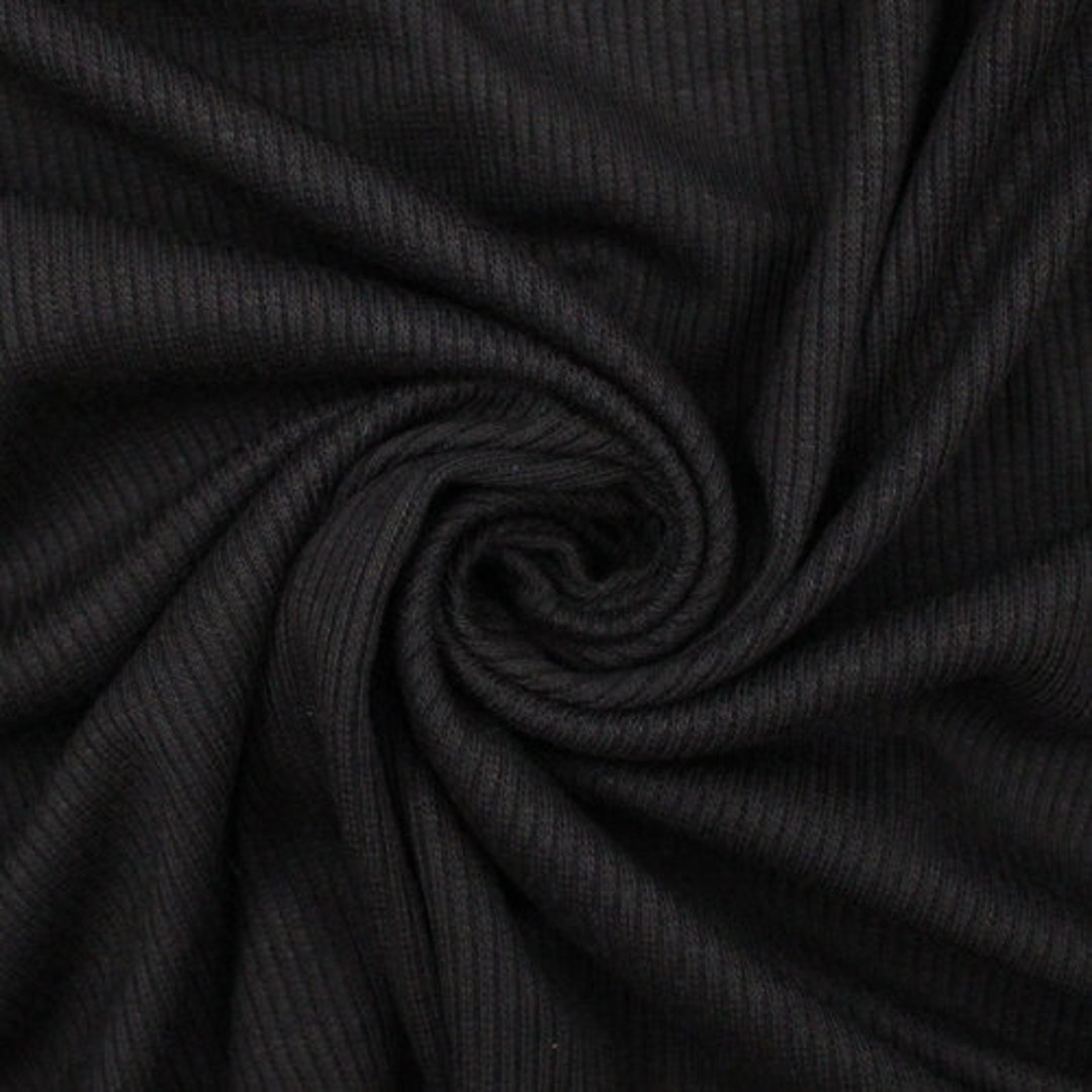 Black 2x1 Rib Knit Stretch Fabric by the Yard - Style 752 - Etsy
