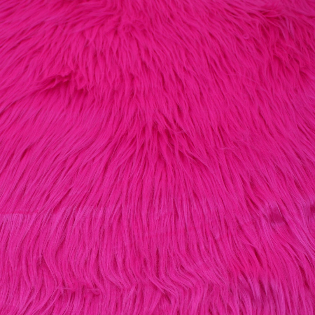 Hot Pink 60 Wide 1-2'' Long Pile Luxury Shag Fur Fabric, Soft Fake Fur ...