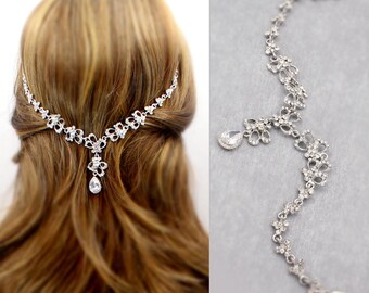 Wedding Head Chain Bridal Hair Chain Rhinestone Head Chain | Etsy