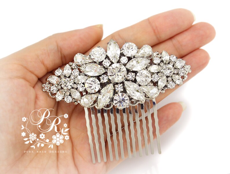 Wedding Hair Clip Rhinestone Hair Clip Barrette Bridal Hair | Etsy