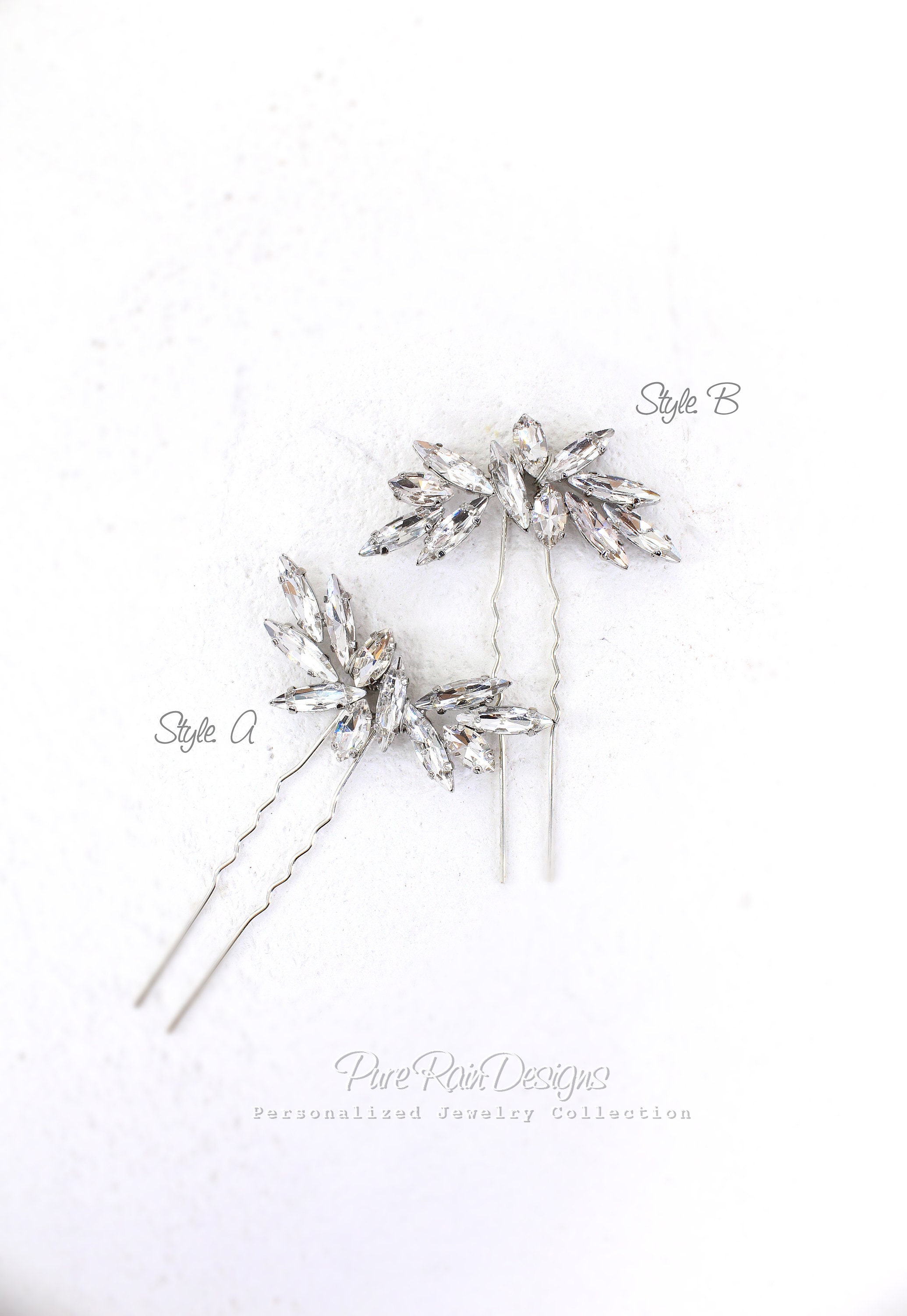 Weddings Hair Pin Rhinestone hair pins Bridal hair pins | Etsy