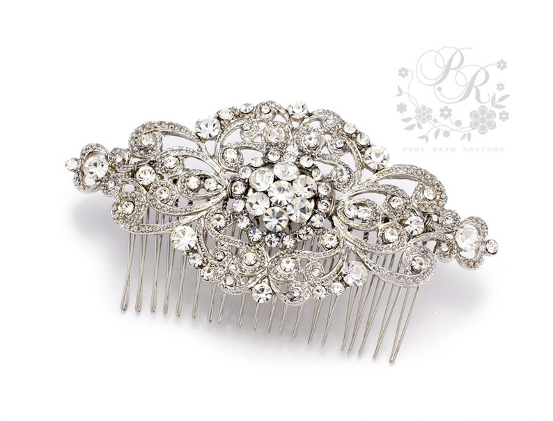 Wedding Hair Comb Rhinestone Hair Comb Rose Gold Bridal Hair Comb Hair ...
