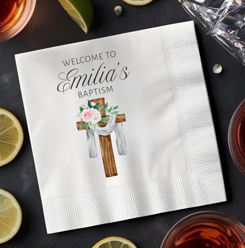 Personalized Baptism Napkins – Custom First Communion & Christening ...