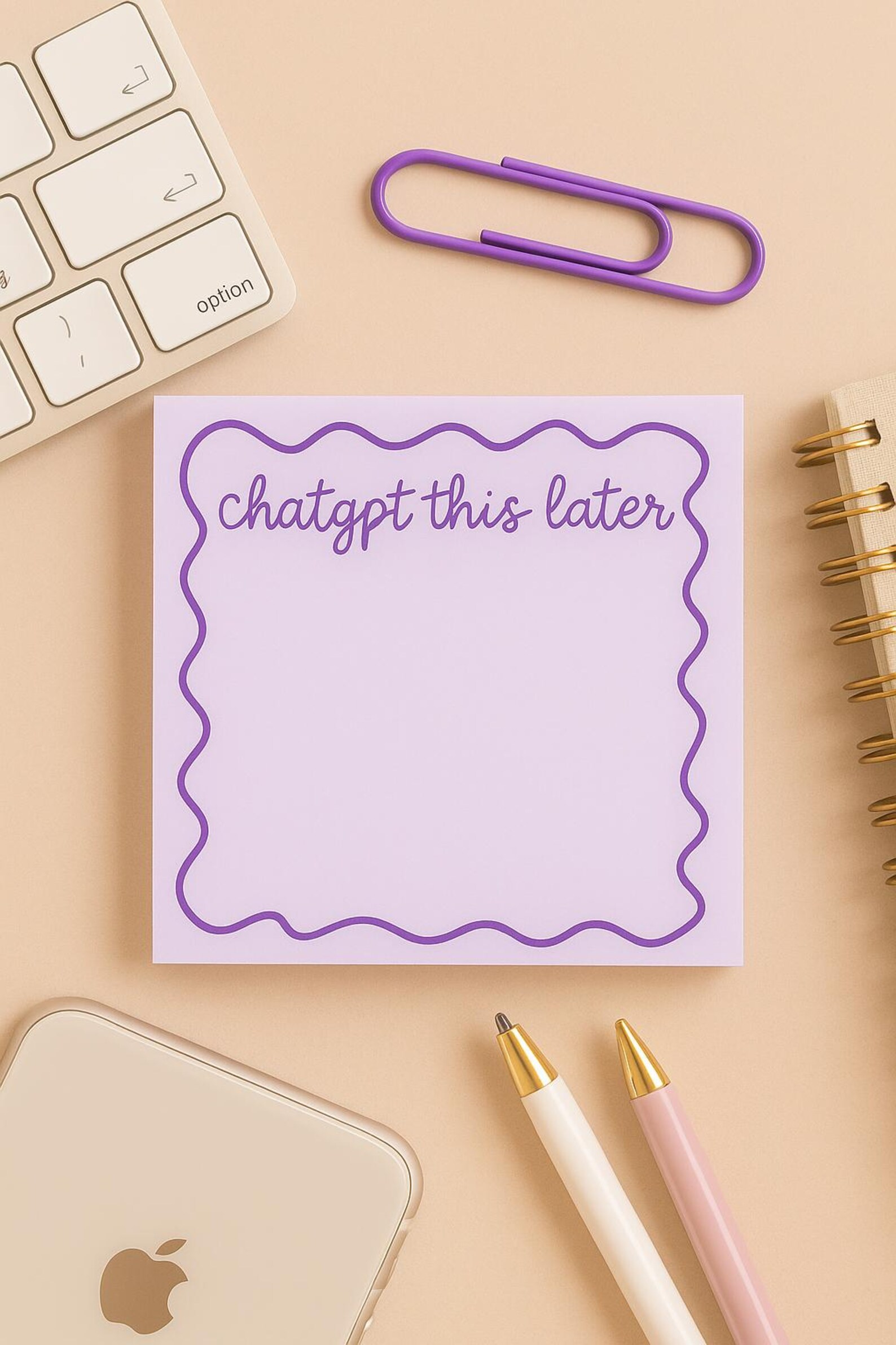 Lavender “chatgpt This Later” Sticky Notes – Cute Purple Notepad, Funny ...