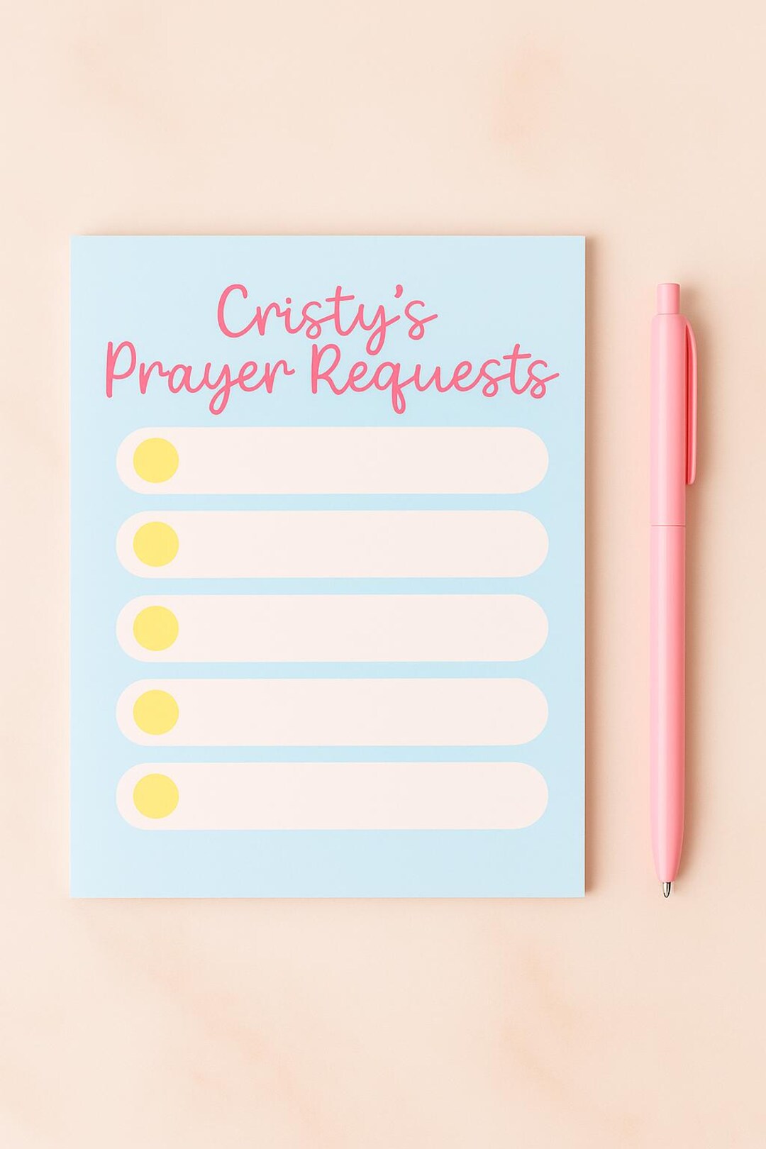 Personalized Prayer List Sticky Notes | Custom Bible Notepad ...