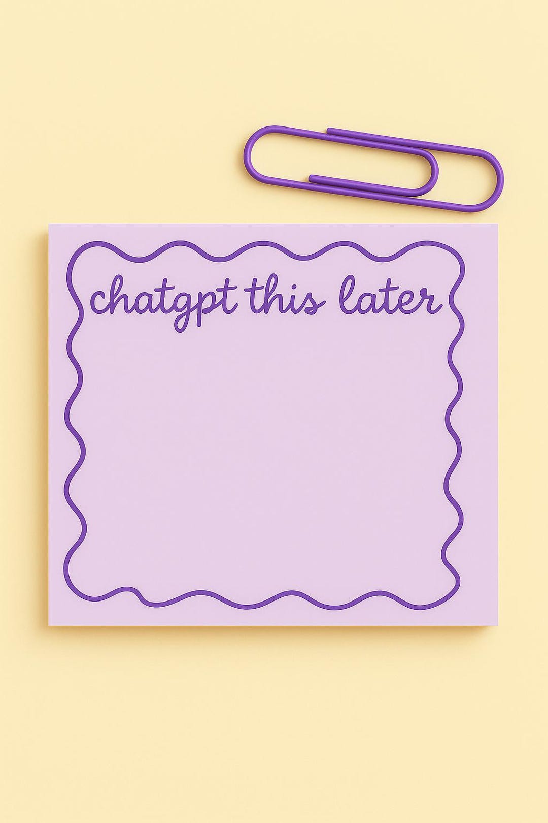 Lavender “chatgpt This Later” Sticky Notes – Cute Purple Notepad, Funny ...