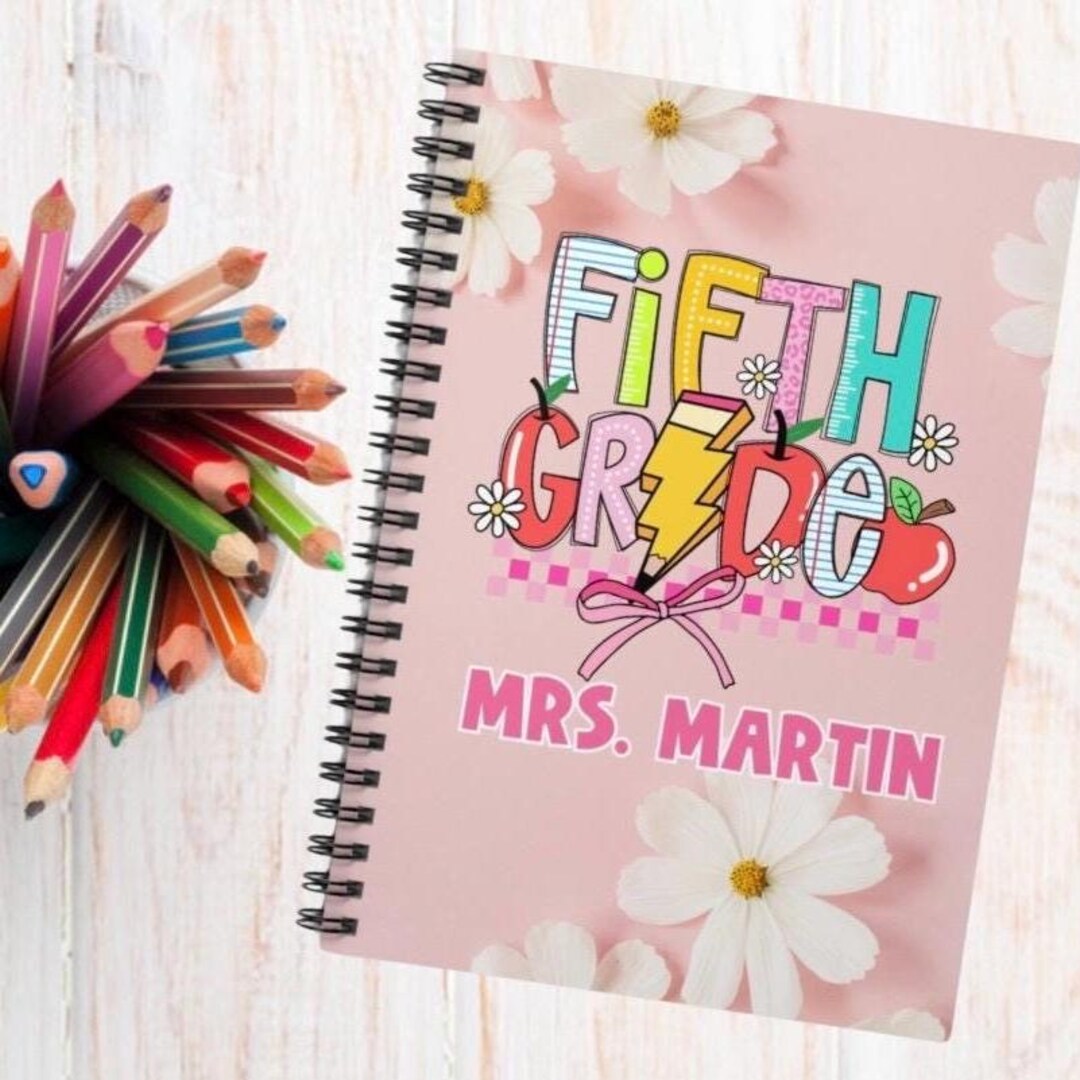 Personalized Teacher Notebook Name and Grade, Custom Teacher Spiral ...