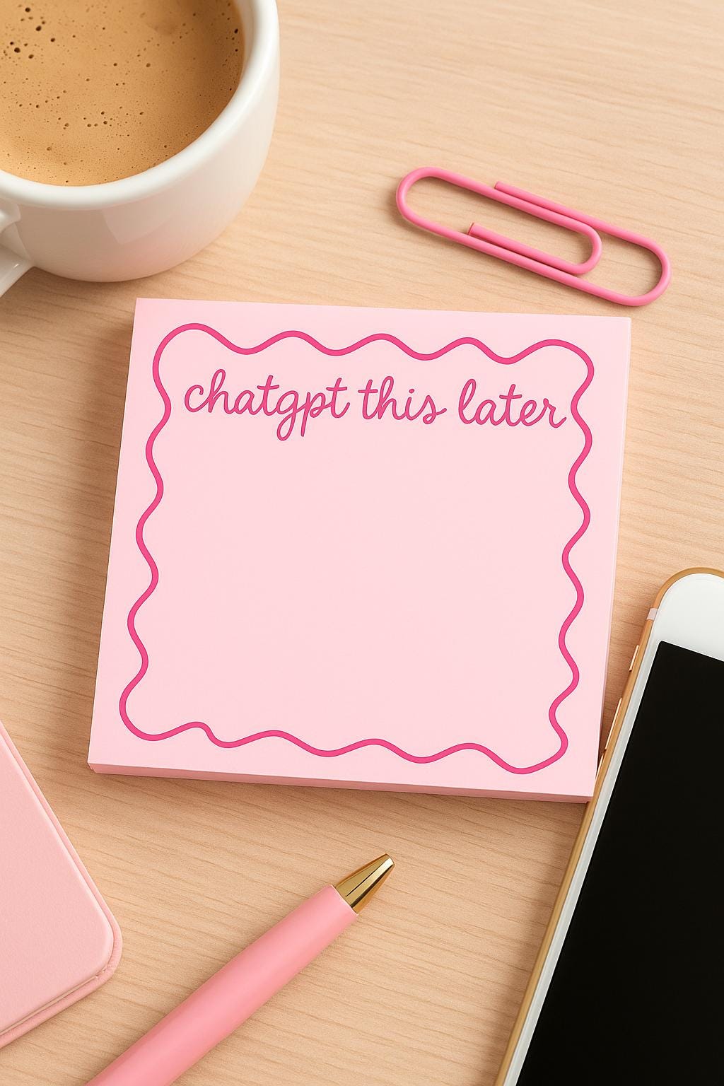 Chatgpt This Later Sticky Notes – Pink Cute Notepad, Funny Office Desk ...