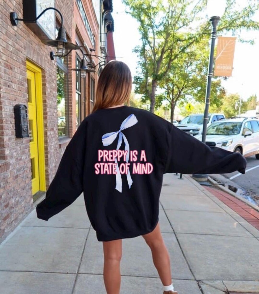 Preppy is a State of Mind Sweatshirt Trendy Oversized Coquette Pullover ...