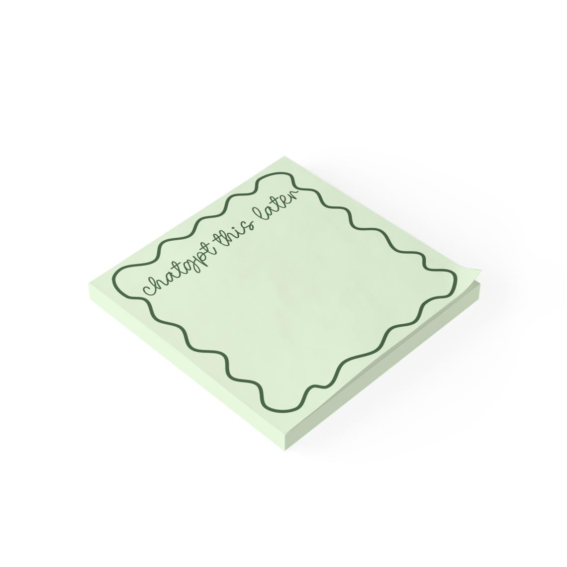 Green “chatgpt This Later” Sticky Notes – Aesthetic Mint Notepad, Cute ...