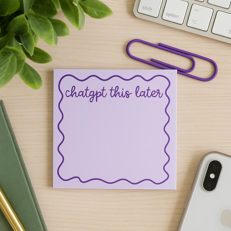 Lavender “chatgpt This Later” Sticky Notes – Cute Purple Notepad, Funny ...