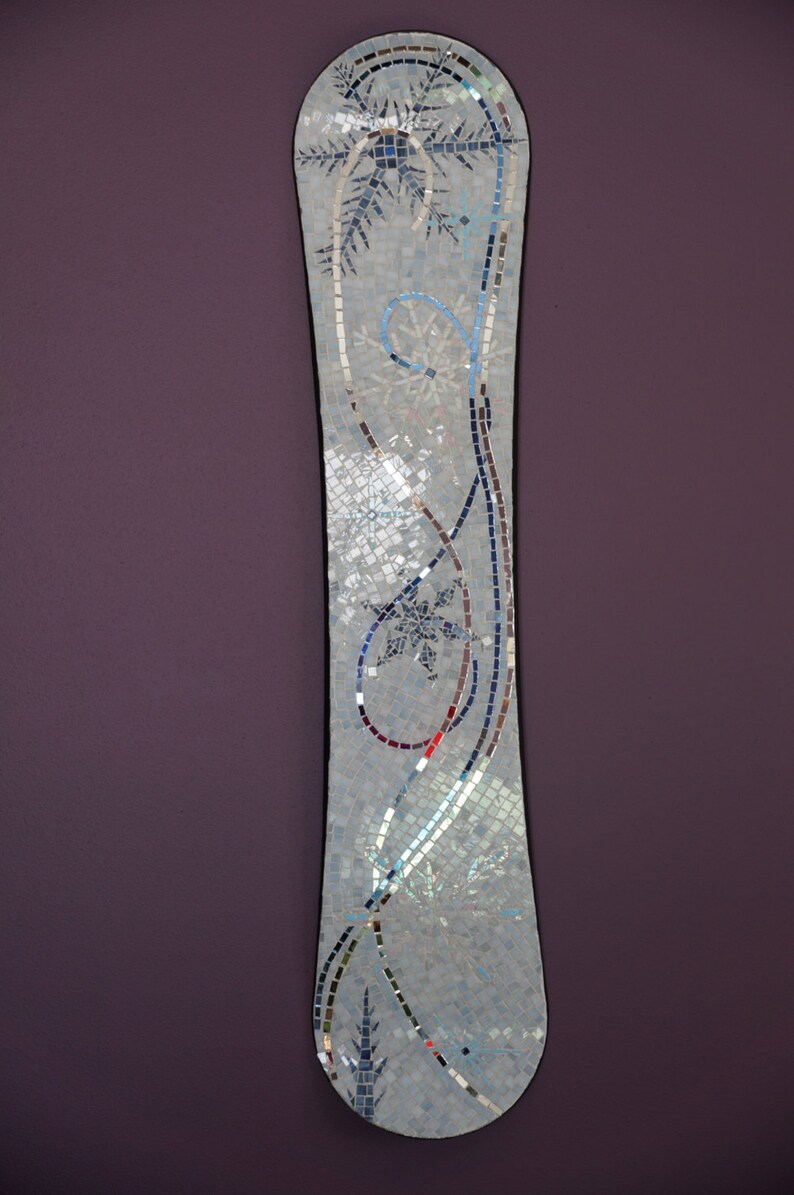 White Drifted Mosaic Snowboard - Etsy