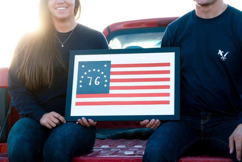 Bennington Flag Letterpress Poster - Etsy
