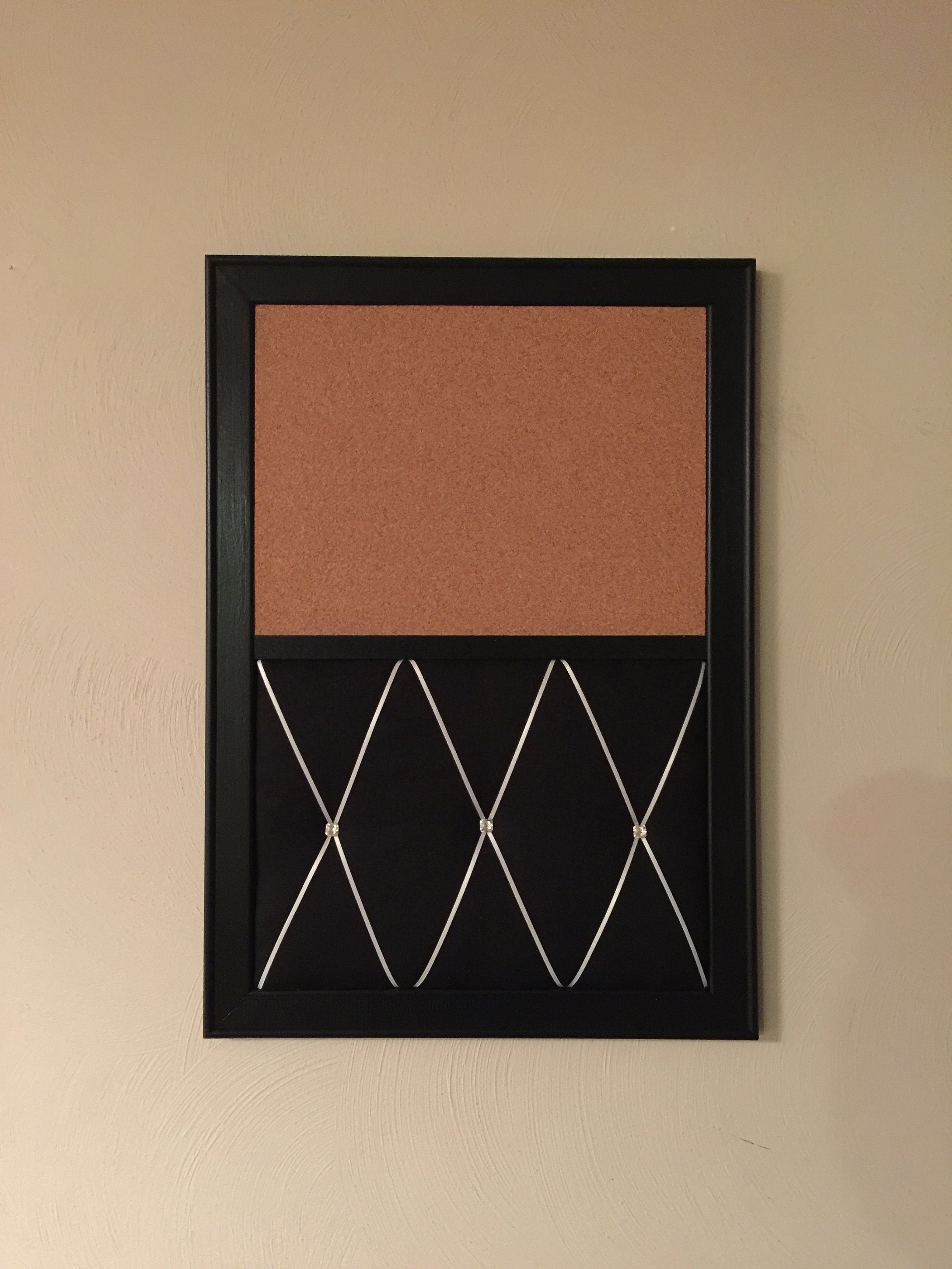 Black Fabric French Memo Board & Corkboard in a Black Framed Wall ...