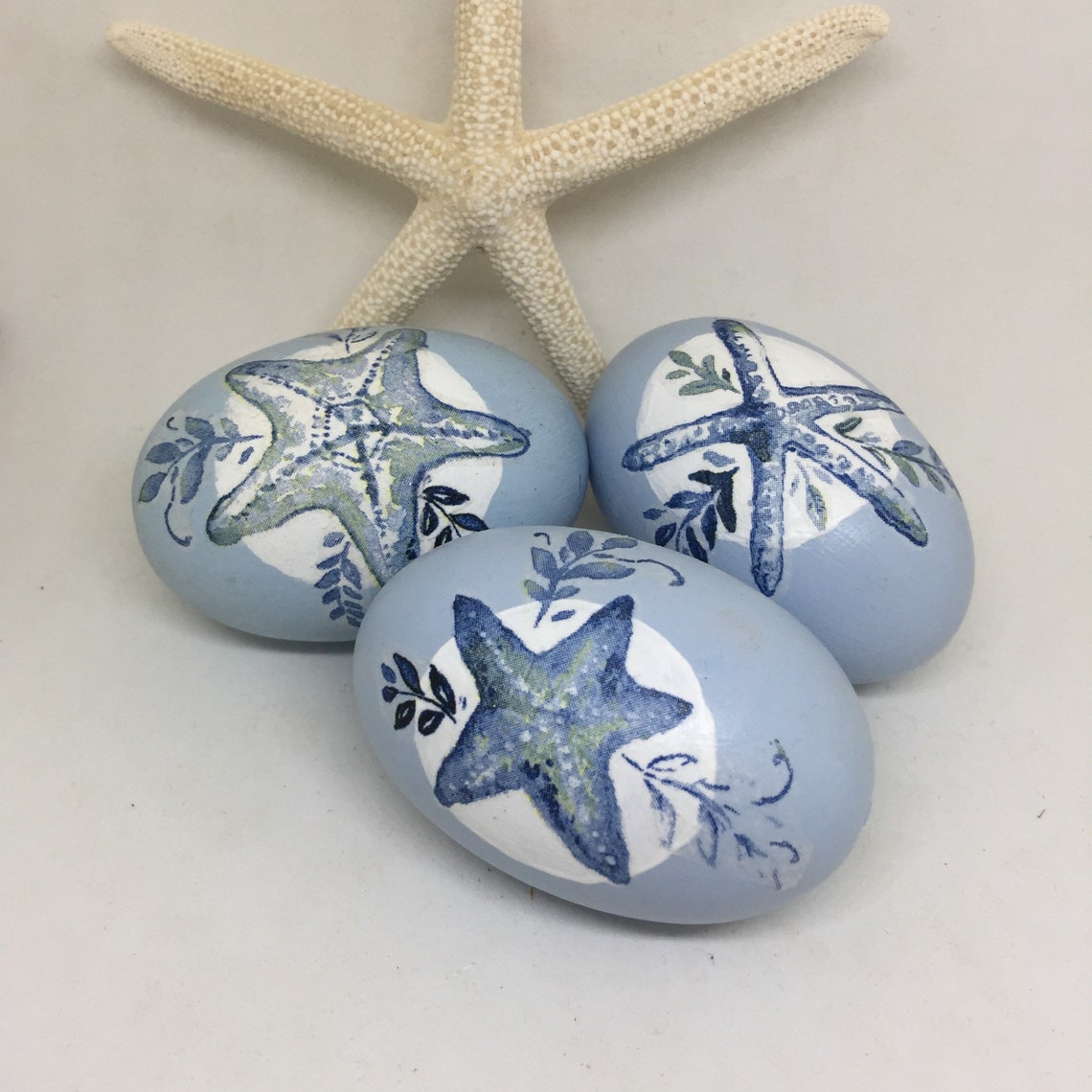 Starfish Decoupage Eggs Decorative Easter Eggs Painted | Etsy
