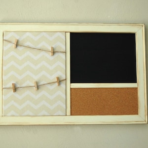 Memory Board, Clothespin Picture Frame With Chevron Memo Board ...