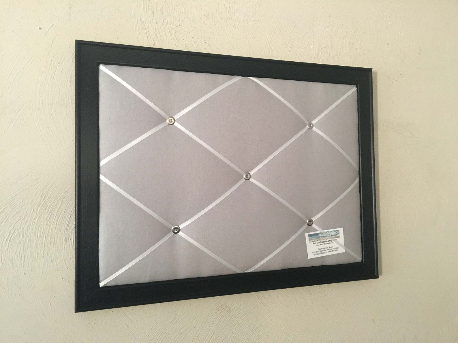Framed Gray Linen French Memo Board: Photo Organizer, Modern Decor - Etsy