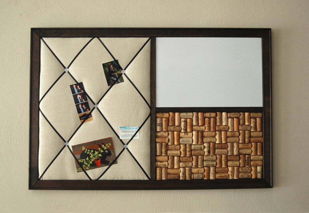 Large Wine Corkboard, Magnetic Dry Erase Whiteboard & French Memo Board ...