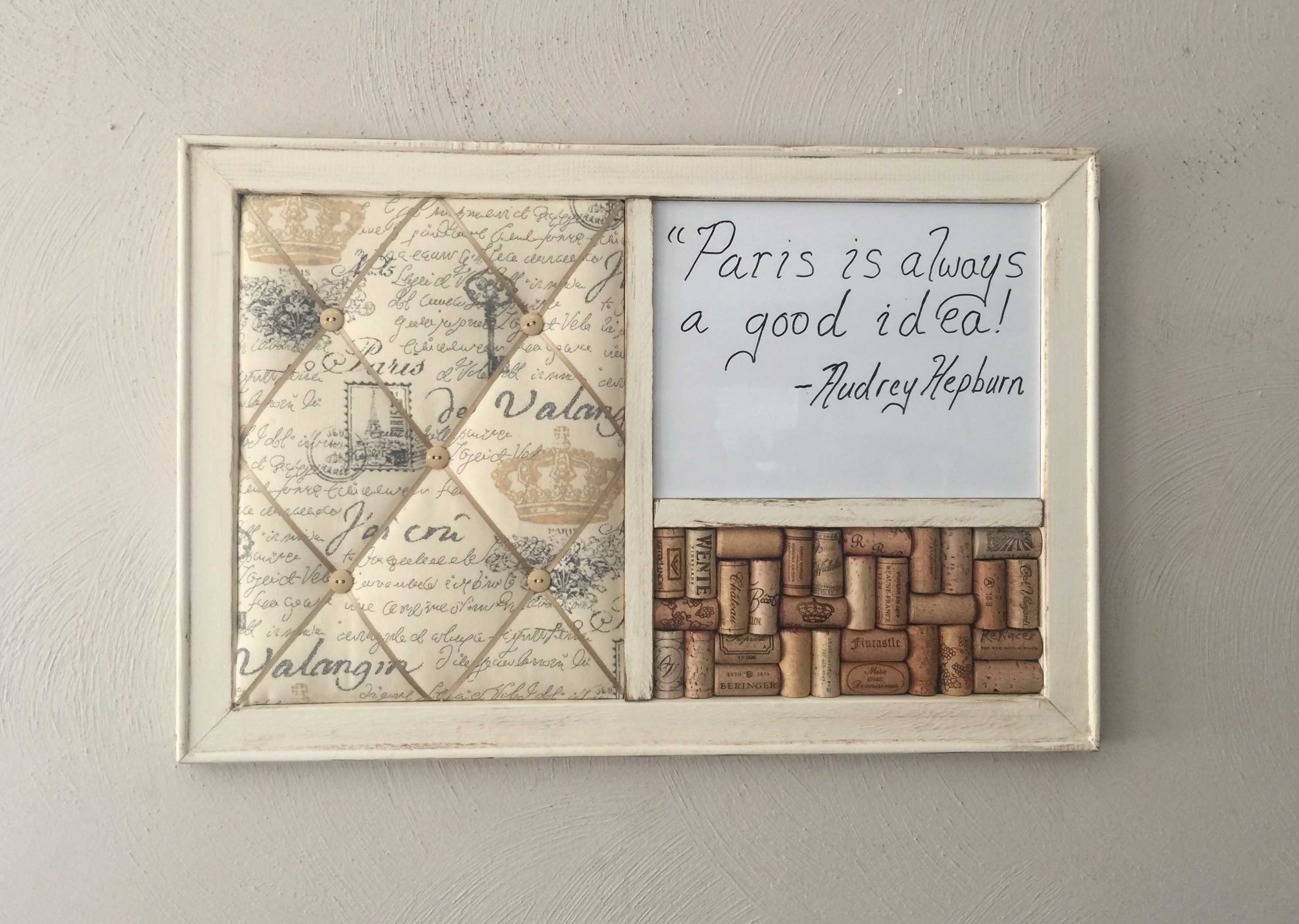 Paris Decor French Memo Board Chalkboard Wine Cork Board | Etsy