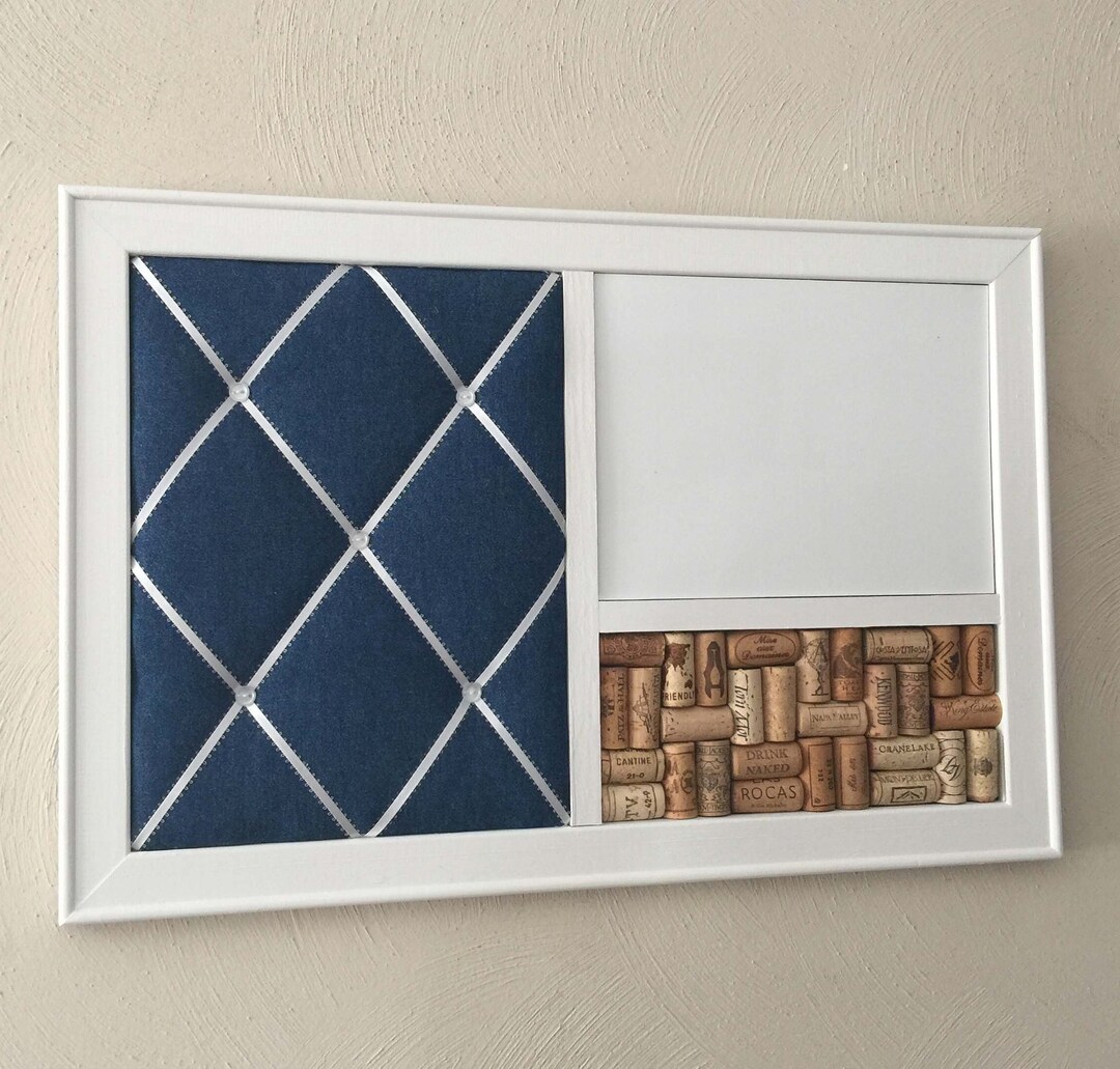 Denim French Memo Board: Whiteboard, Corkboard Organizer (16x24) - Etsy