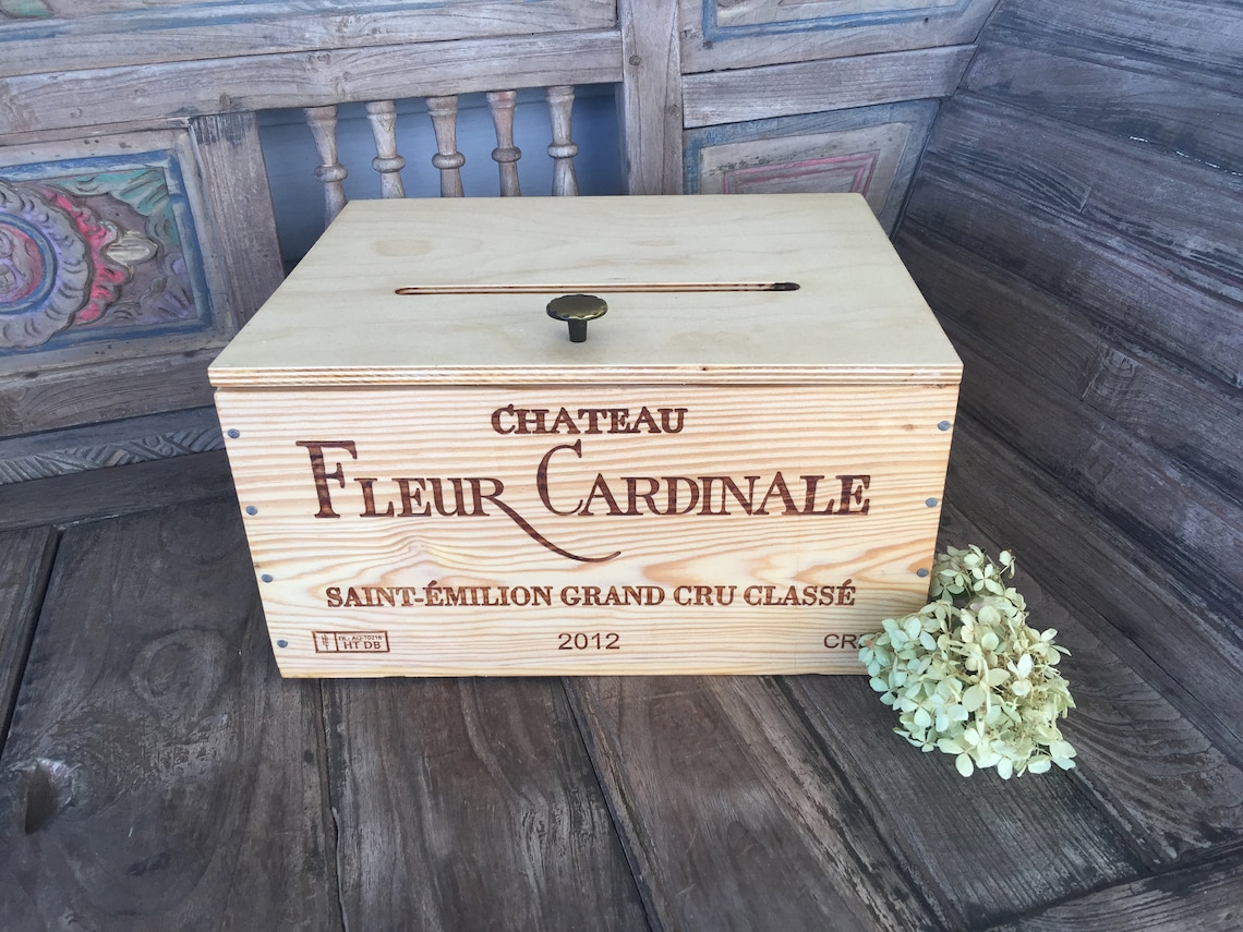 Personalized Wine Crate Storage Box Wedding Card Box with | Etsy
