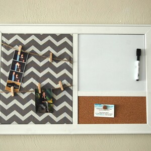 Memory Board, Clothespin Picture Frame With Chevron Memo Board ...