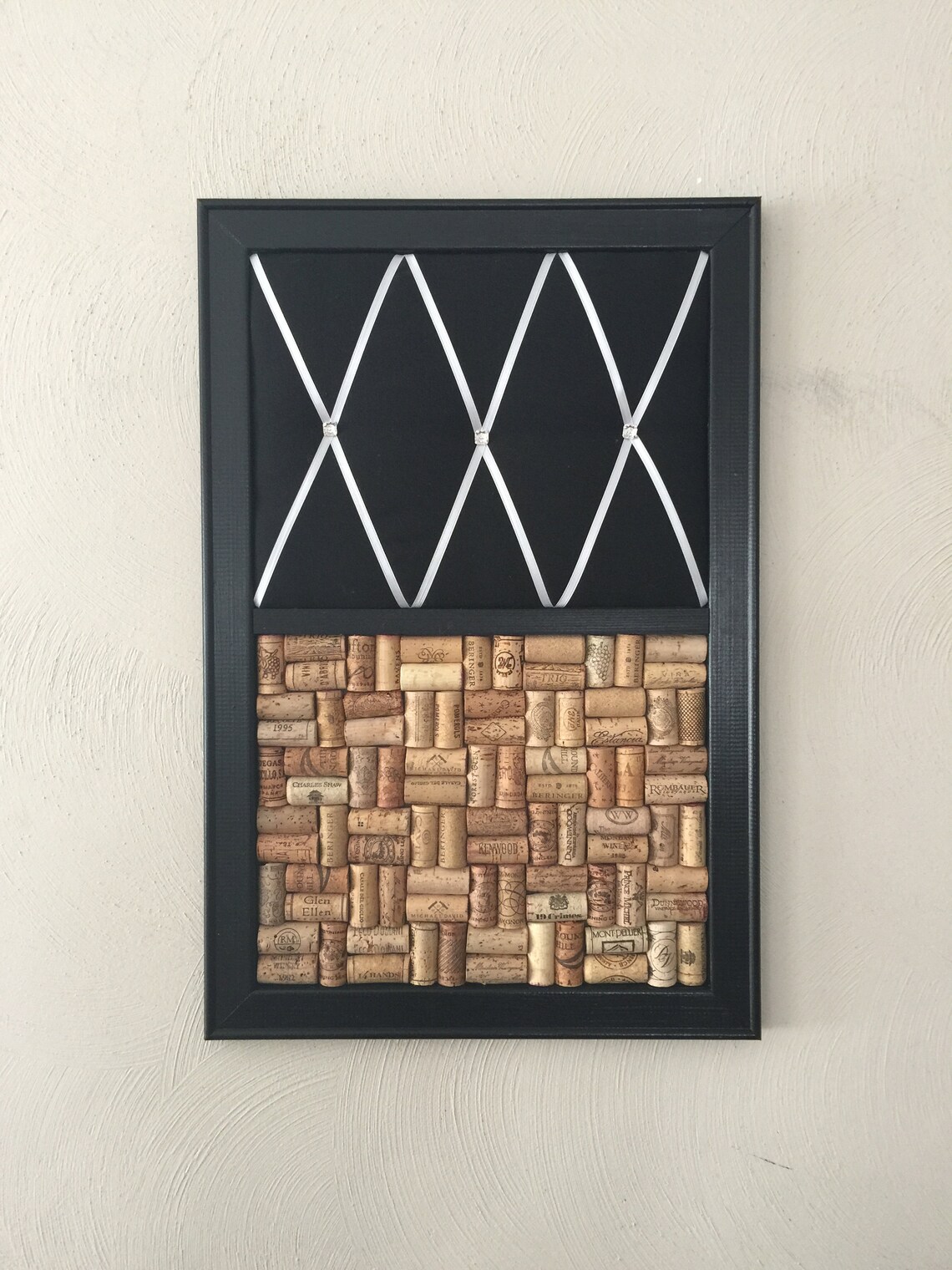 Black Fabric French Memo Board & Corkboard in a Black Framed Wall ...