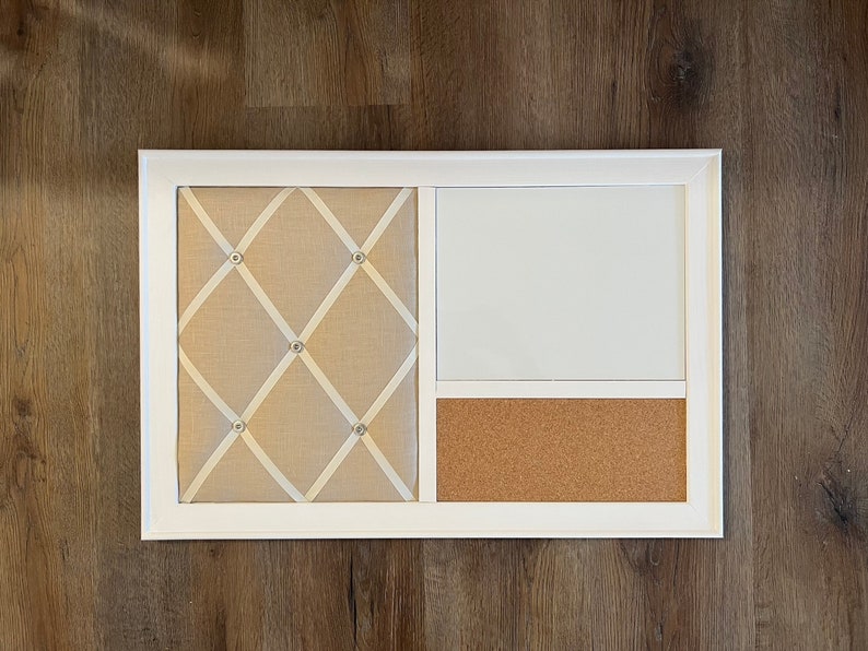 Classic Linen French Memo Board: Magnetic Whiteboard & Corkboard ...