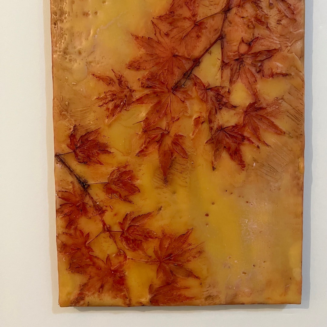Japanese Maple Encaustic Oil Painting, Original Handmade Artwork, Fall ...