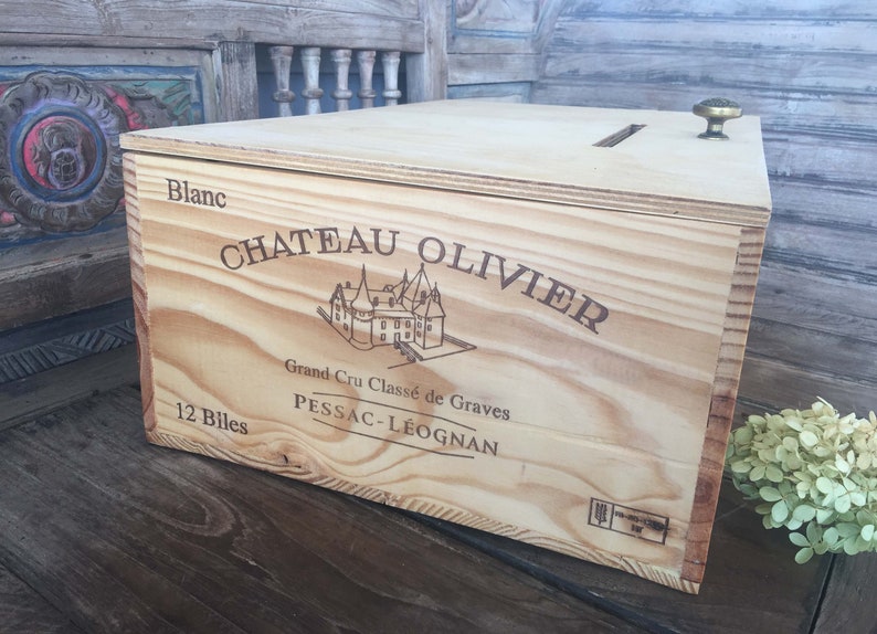 Wine Crate Wedding Card Box French Wine Crate Storage Box - Etsy