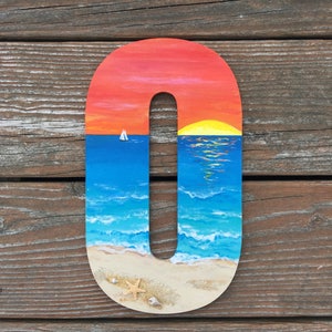 Hand Painted Letters Tropical Sunset Beach Letters Wooden - Etsy