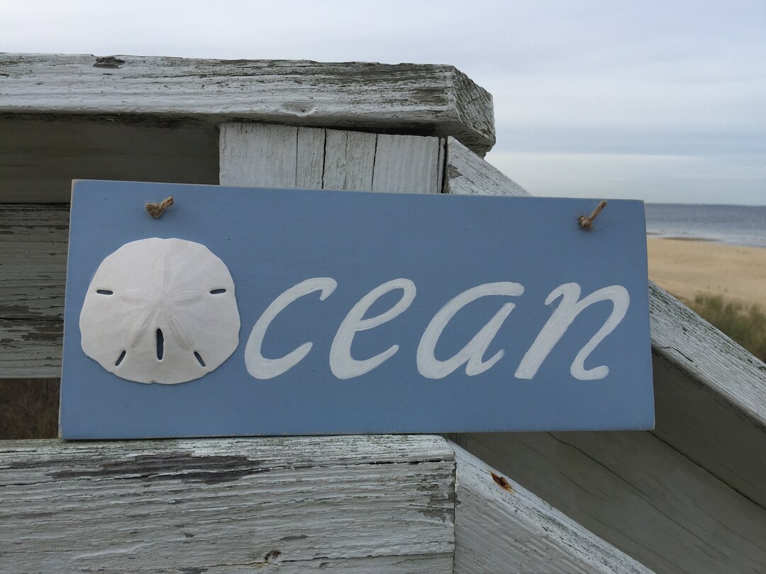 Letrero de playa pintado a mano, Signo de océano, Letrero de playa en ...