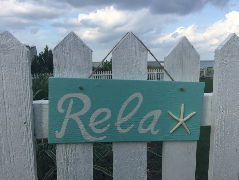 Letrero de playa pintado a mano Signo de océano Letrero de - Etsy España