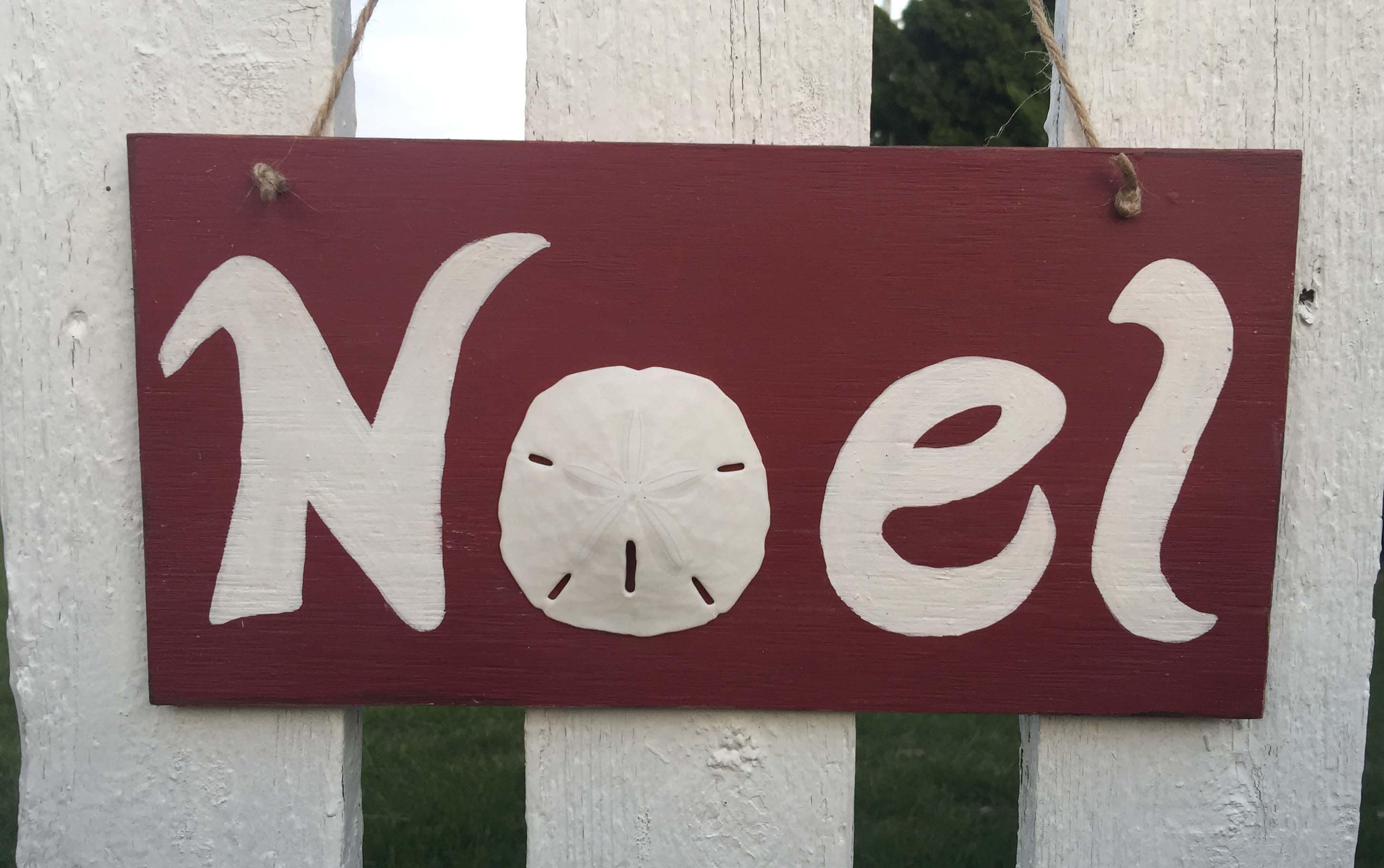 Noel Sign Hand Painted Christmas Sign Beach Sign with Sand | Etsy