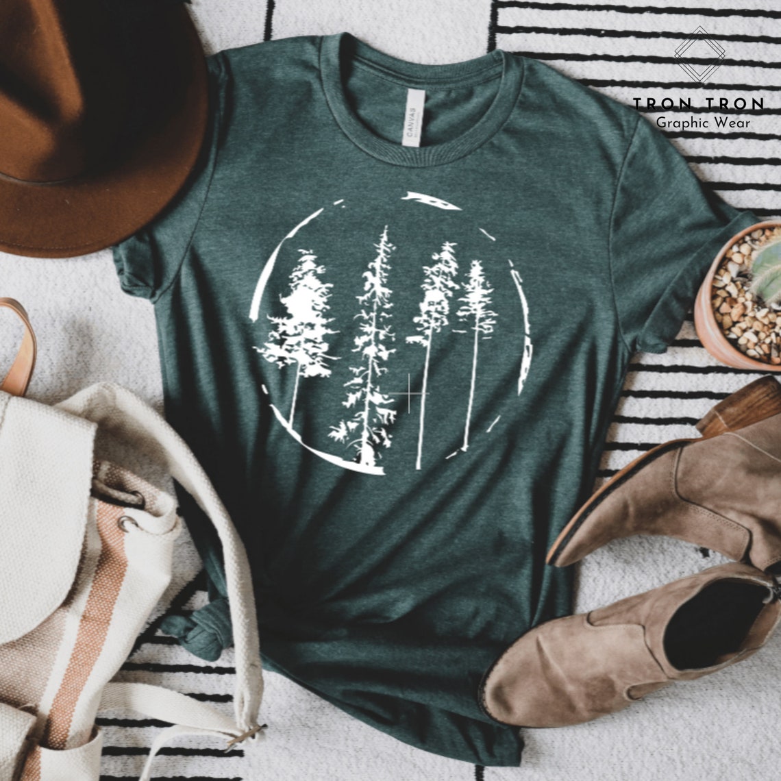 Tree Circle Graphic Tee Shirt Outdoors Shirt Camper Hiker - Etsy UK
