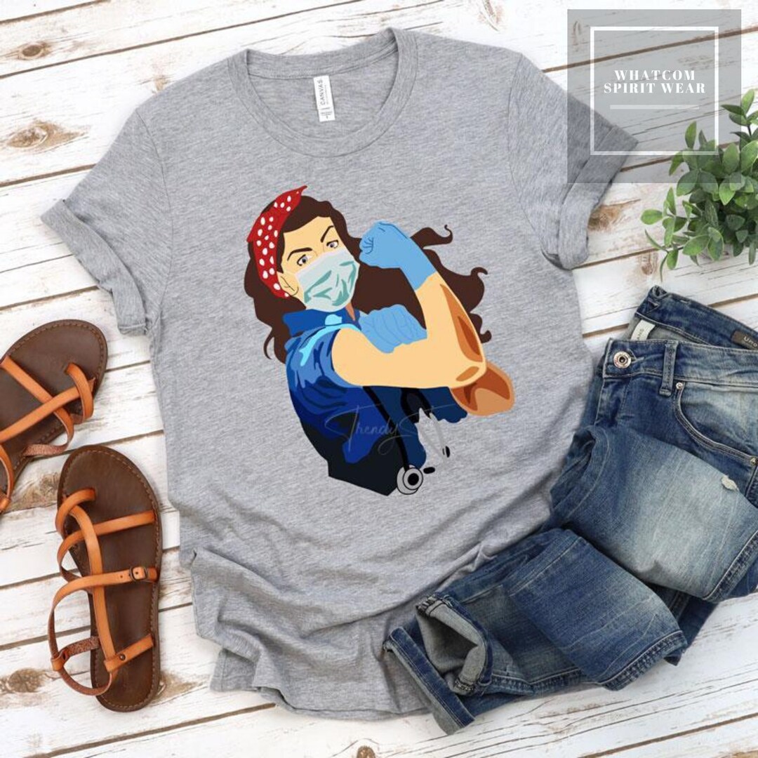 Masked Rosie the Riveter T-shirt Adult Essential Worker - Etsy