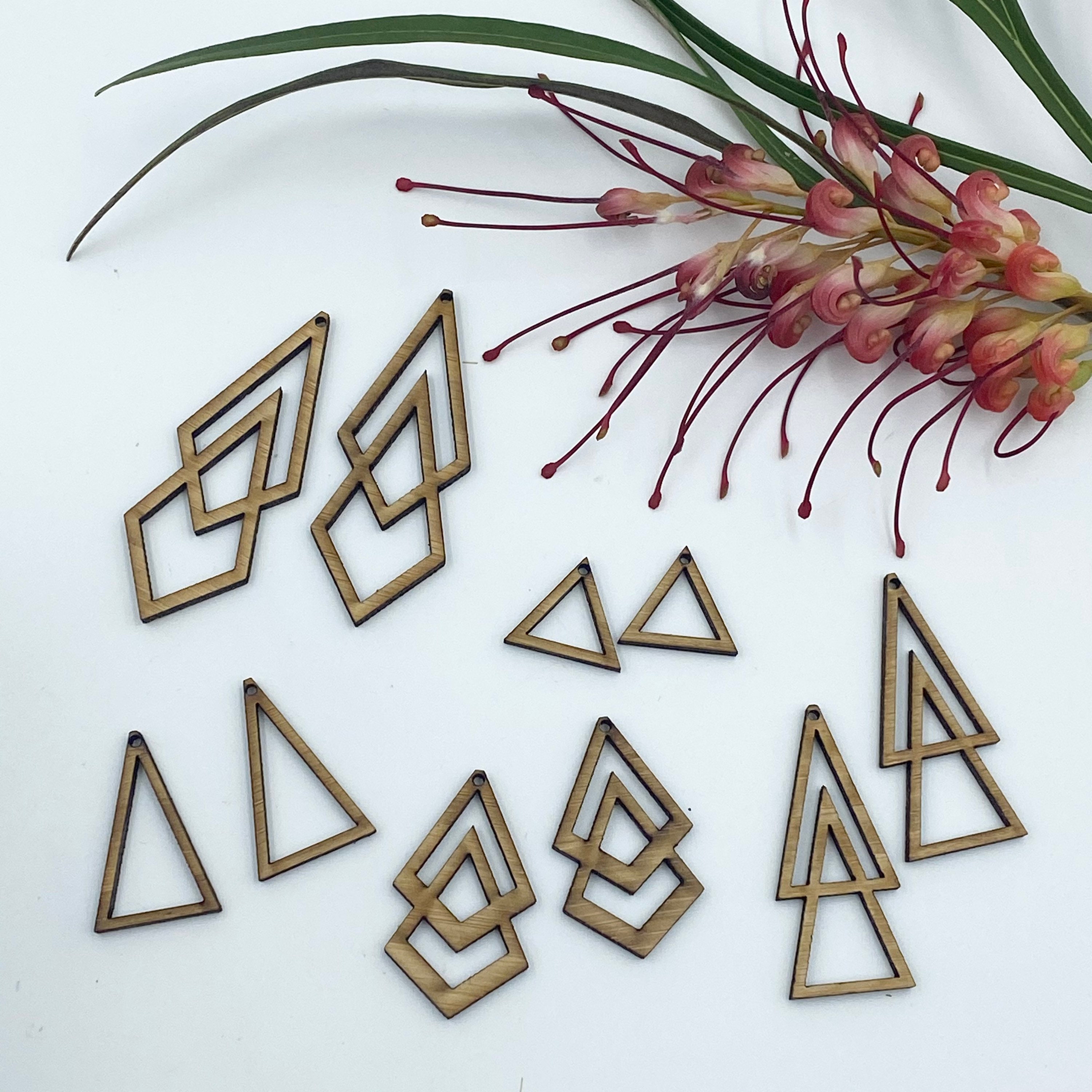 Macrame Wooden Macrame Triangles Geometric Earring Blanks - Etsy Australia
