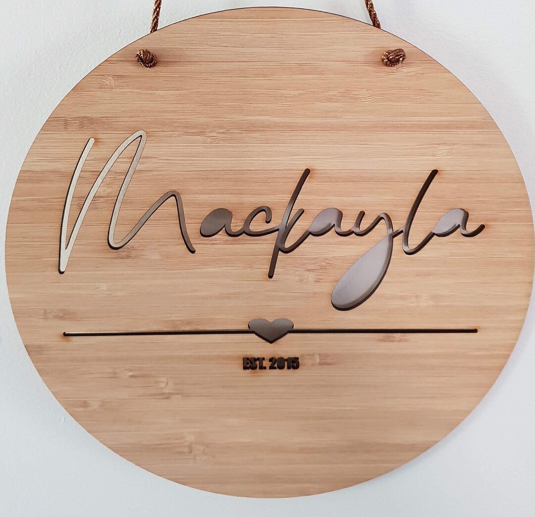 Wooden Name Plaque | Kids Decor | Baby Name | Name Sign | Birth ...