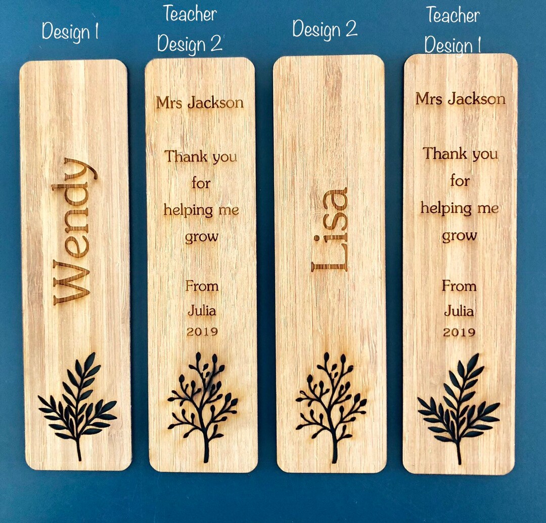 Teacher Gift - Bamboo Bookmark - Wooden Bookmark - Timber Bookmark ...