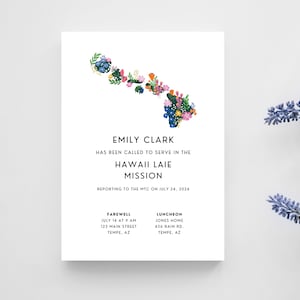 Hawaii Missionary Farewell Invitation: Floral Design (digital ...