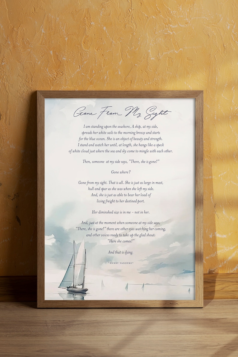 Gone From My Sight Poem Print: Sympathy Gift, Funeral Poem (digital ...