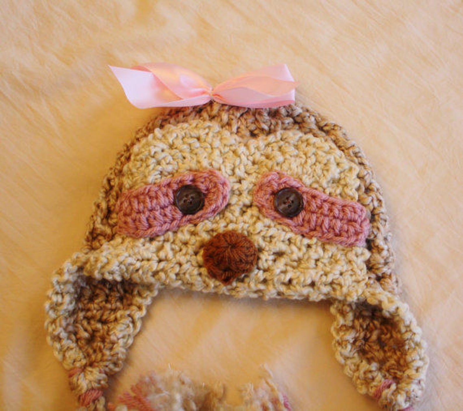PATTERN - Sloth Hat Pattern - Baby Sloth Hat Tutorial - Crochet Sloth ...