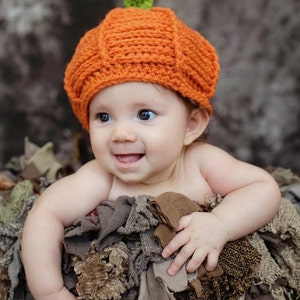 PDF Baby Hat Pumpkin Hats PATTERN - Crochet Pattern - Textured Pumpkin ...