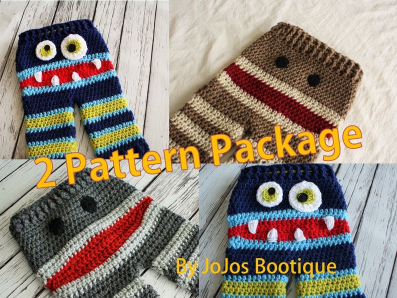 Baby Pants PATTERNS Crochet Monster and Sock Monkey Pants Pattern ...